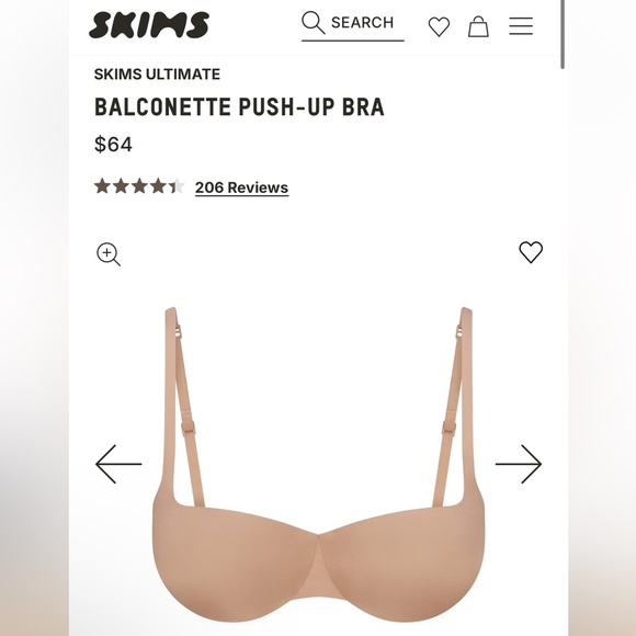 SKIMS | Intimates & Sleepwear | Skims Balconette Pushup Bra | Poshmark